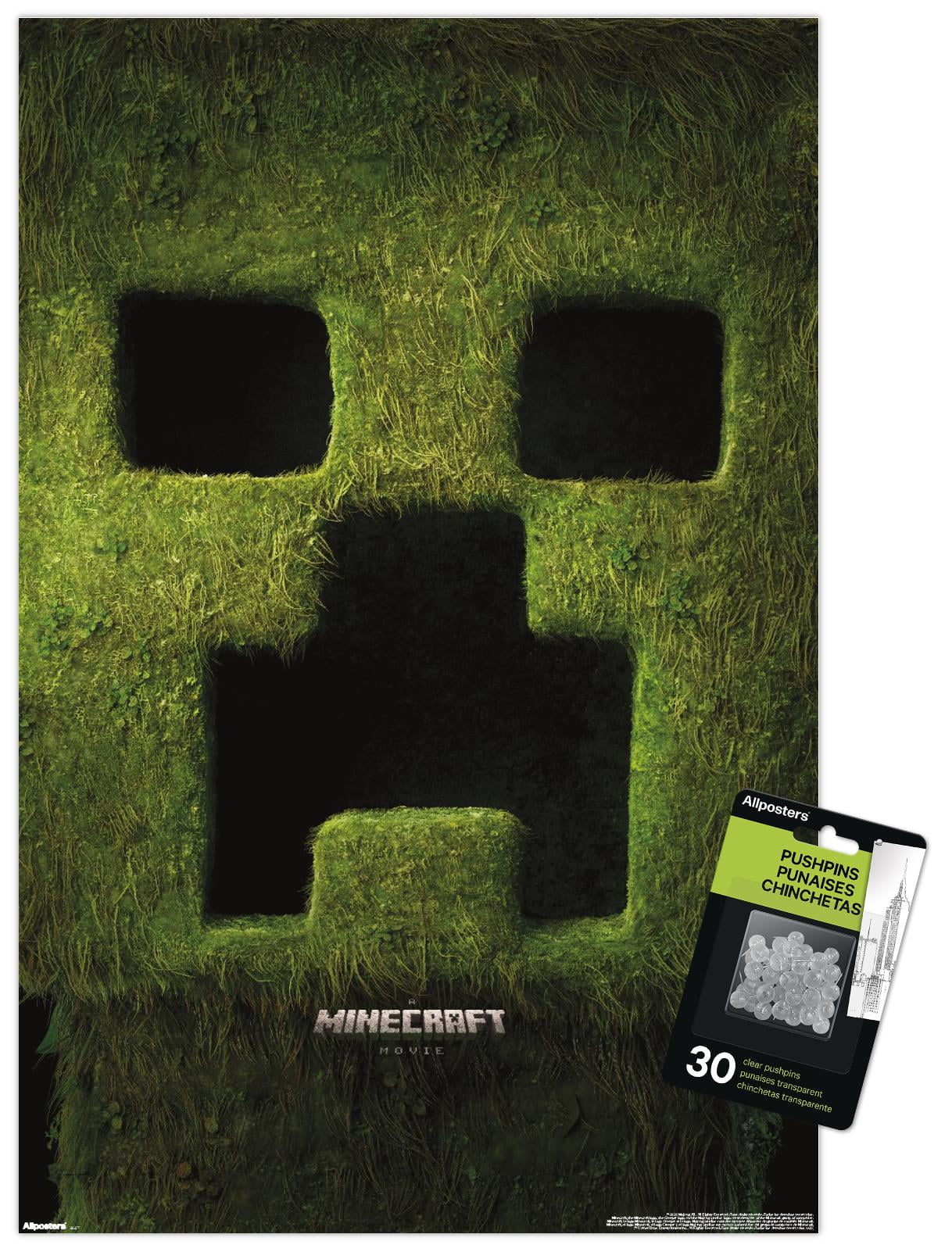 A Minecraft Movie - Creeper Teaser One Sheet Wall Poster with Push Pins ...