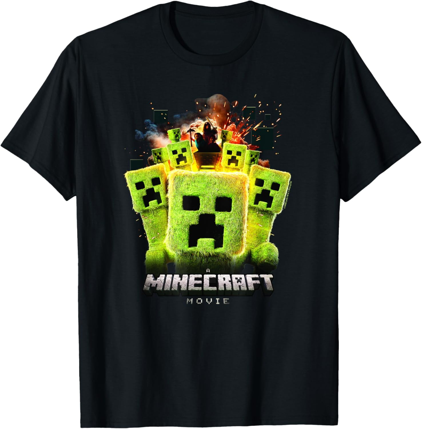 A Minecraft Movie Group Of Creepers Surrounding The Gang T-Shirt Unisex ...