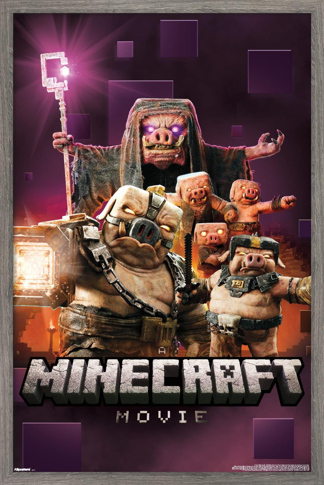 A Minecraft Movie - Hog Collage Wall Poster, 22.375" x 34" Framed ...