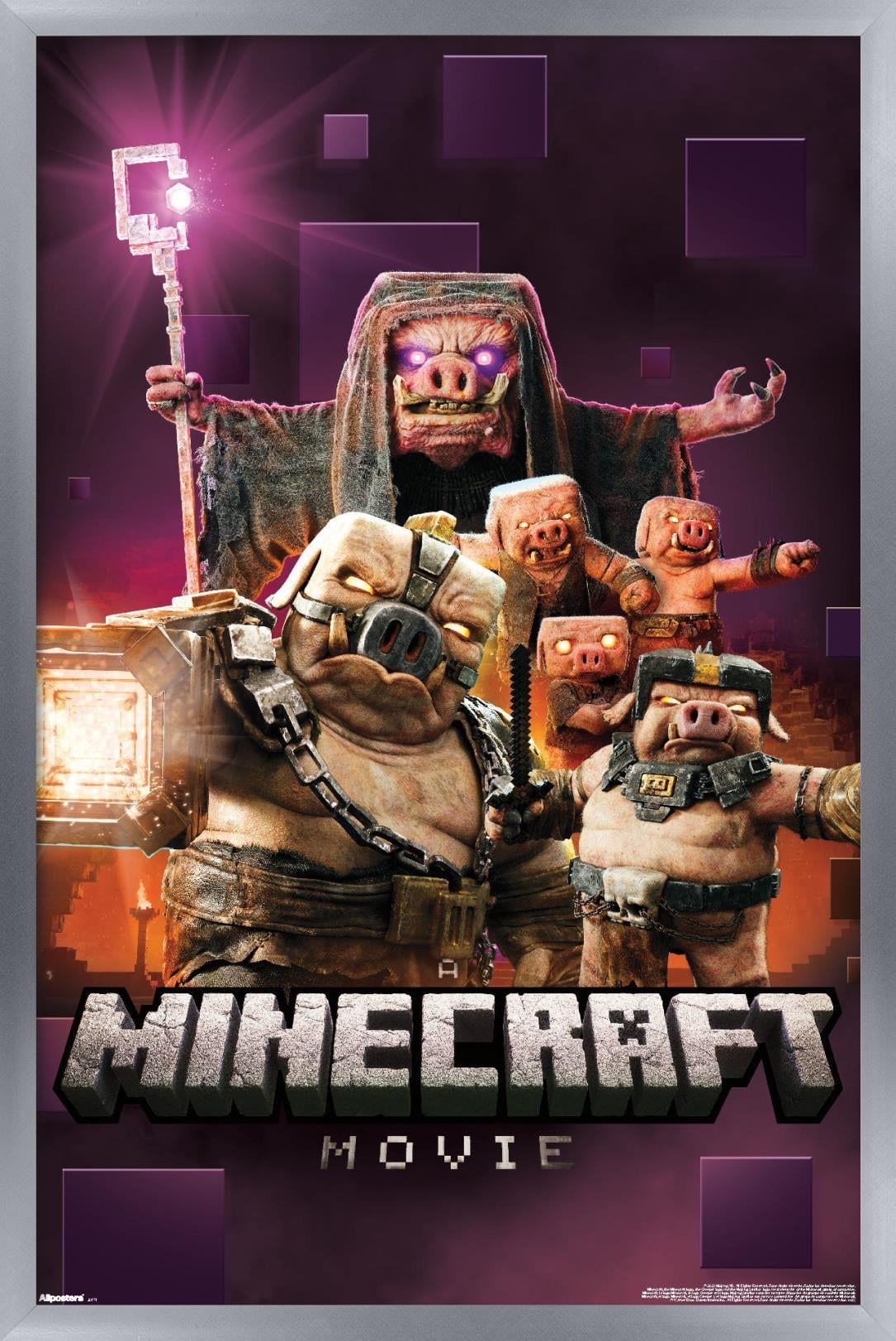 A Minecraft Movie - Hog Collage Wall Poster, 22.375" x 34" Framed ...
