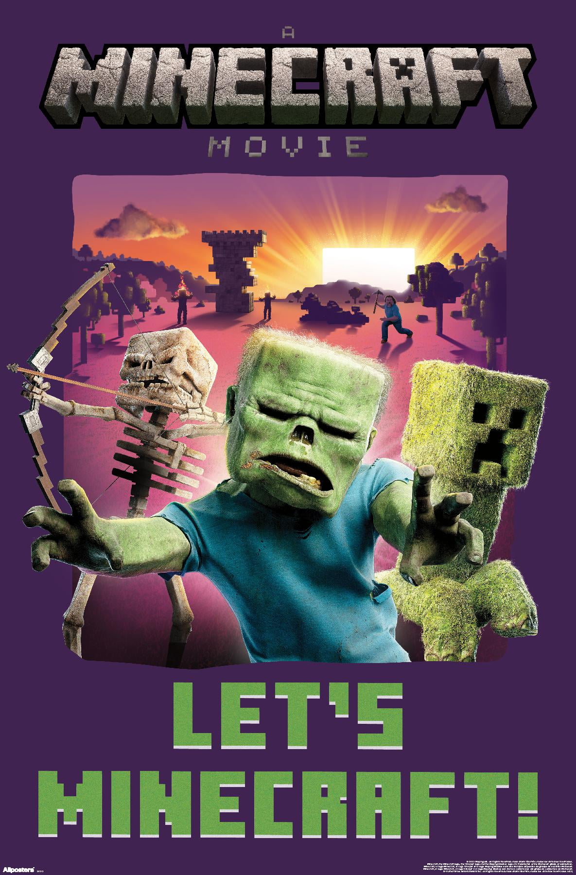 A Minecraft Movie - Zombie, Creeper, Skeleton Wall Poster, 14.725" x 22 ...