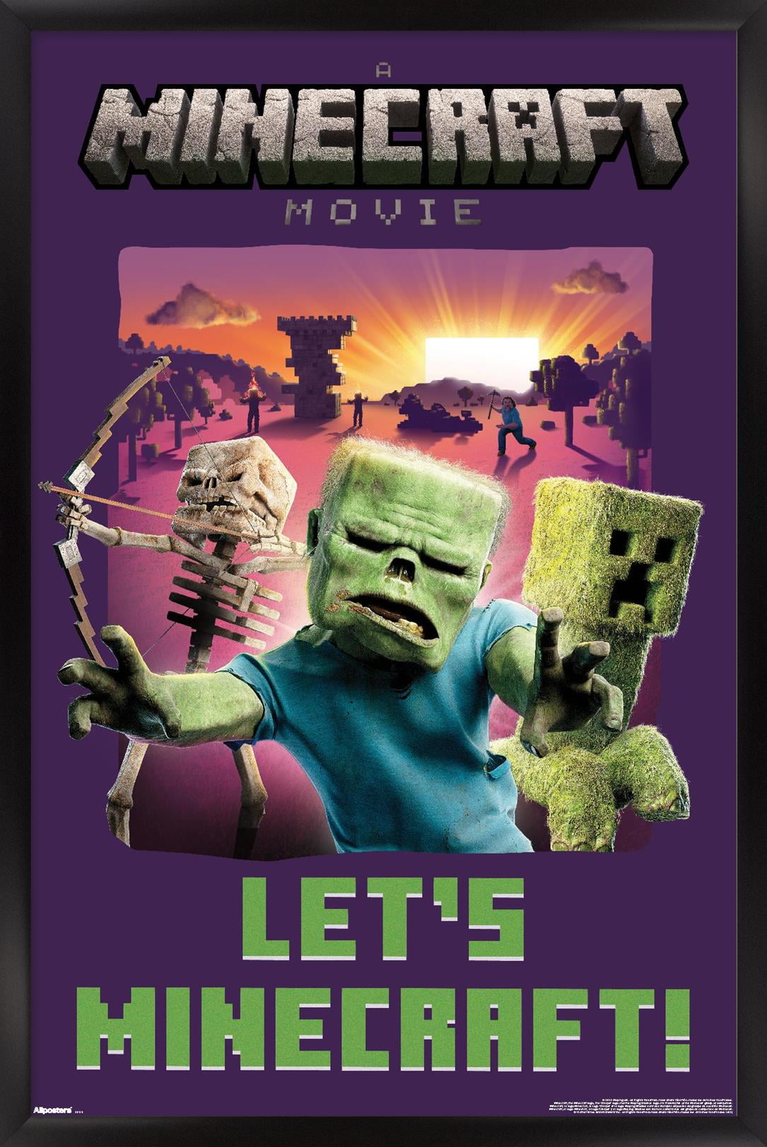 A Minecraft Movie - Zombie, Creeper, Skeleton Wall Poster, 22.375" x 34 ...