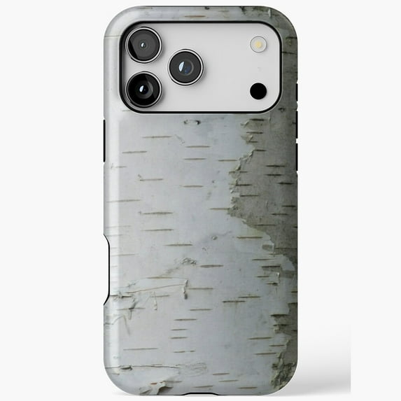A Minimalist White Birch Tree Bark Themed Pattern iPhone 11 through 17 Pro Max Phone Cover ...