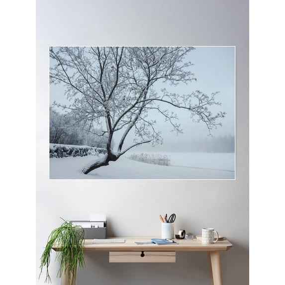A Misty Snowy Evening Poster Wall Art Modern Wall Decor For Living Room ...