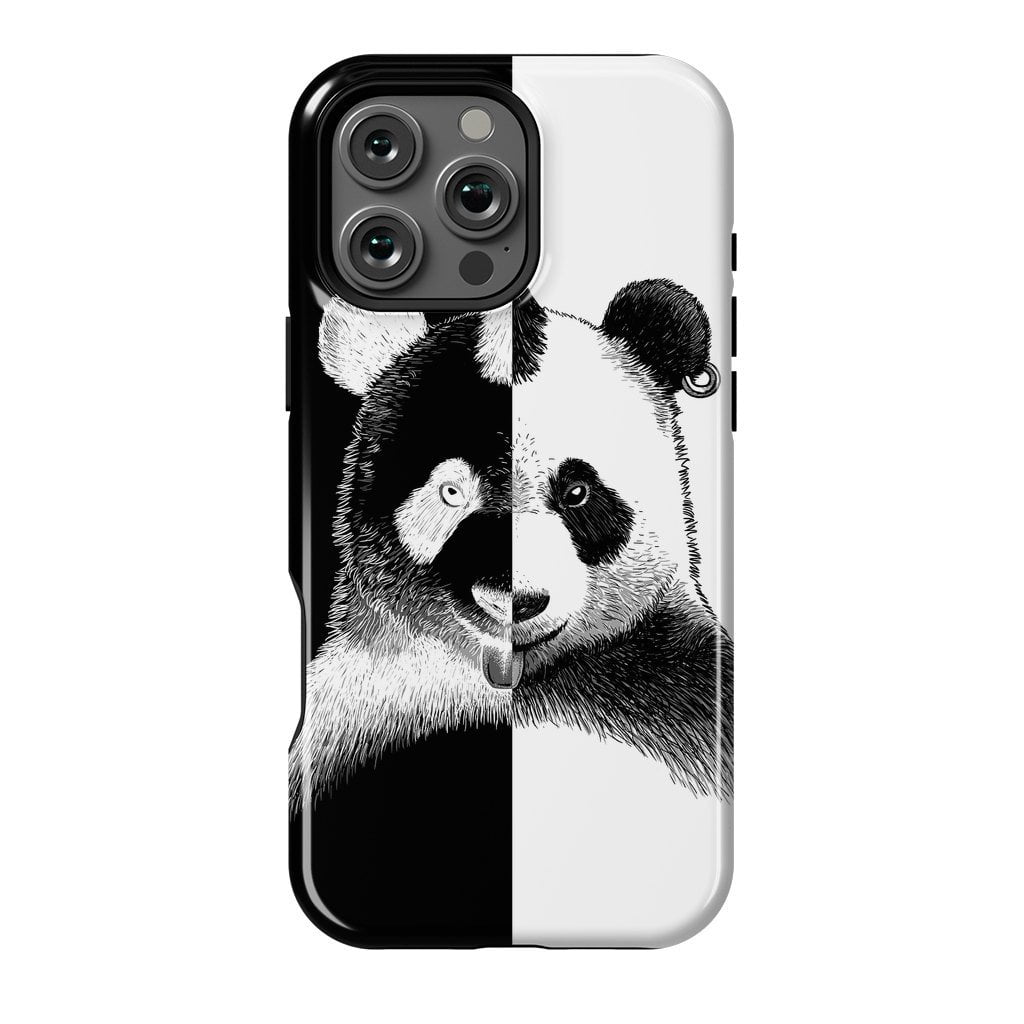 A Modern And Artistic Negative Image Of A Panda Tough Case for iPhone ...