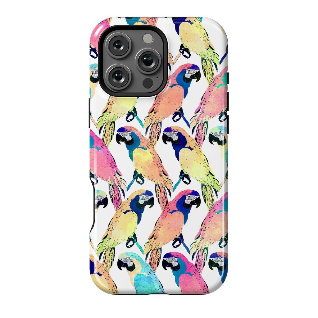 A Modern Colorful Exotic Parrot Birds Watercolor Tough Case for iPhone ...