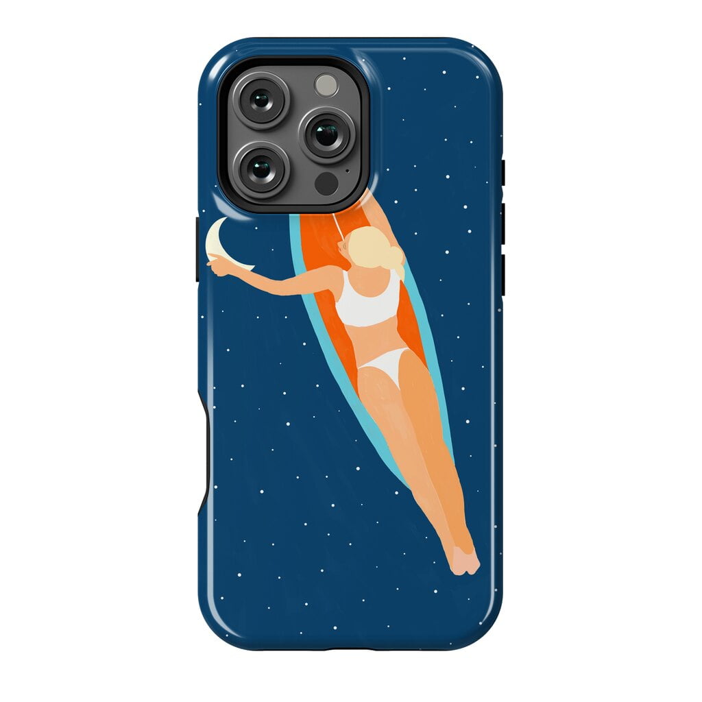 A Moon Surfing Themed Cosmic And Adventurous Scene Tough Case for ...