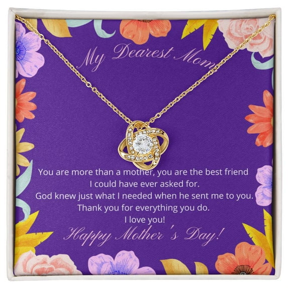 A Mother'S Day Bouquet Beautiful Necklace, Message Card and Box, White ...