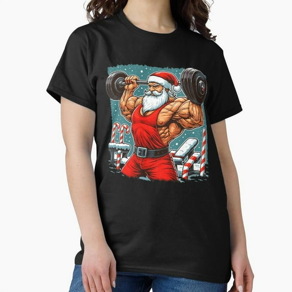 A Muscle St. Nick Christmas Gym A Bodybuilder St. Nick Claus Holiday A ...