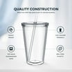 1 Pcs Clear Acrylic Tumblers with Lids and Straw,20 oz Double Wall ...
