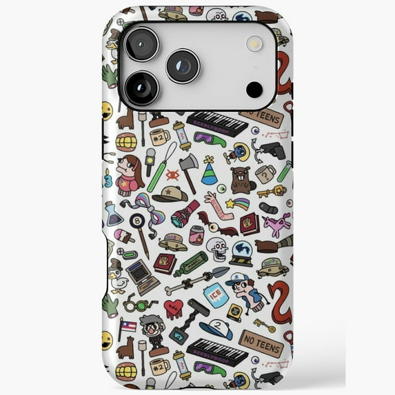 A Mystery Cartoon Inspired Pattern Themed Art iPhone 11 through 17 Pro ...