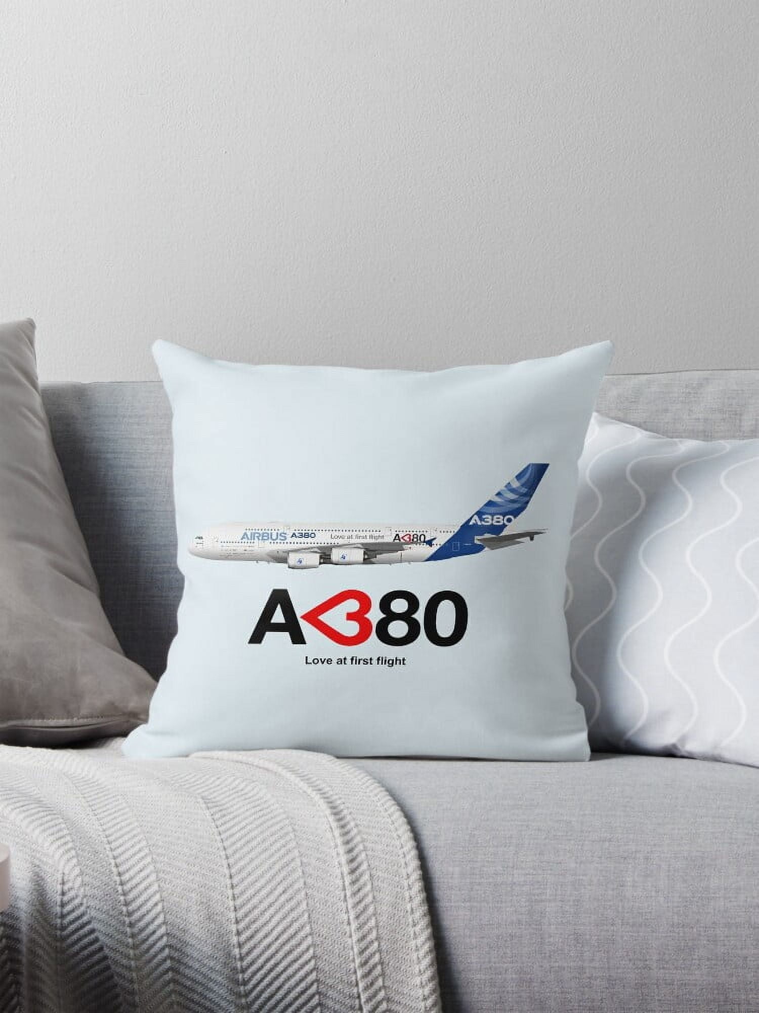 A NEW Airbus A380 - Love at First Flight Throw Pillow Covers Cases ...