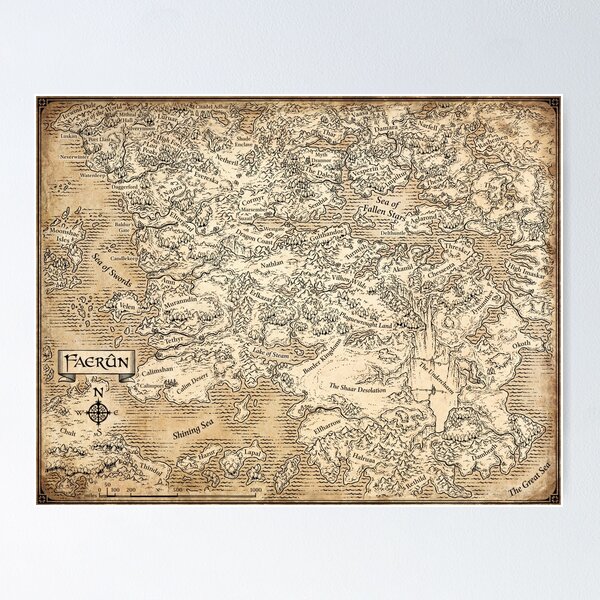 A NEW Annotated Map Of Faerun Poster - Walmart.com