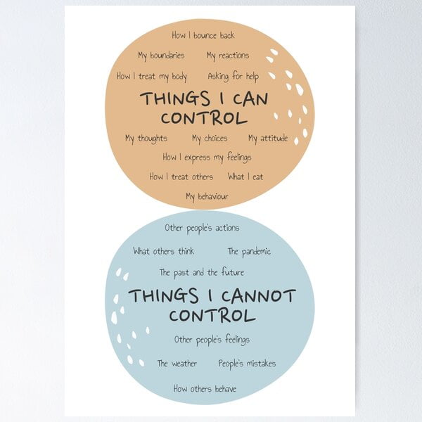 A NEW Circle of Control Poster Mental Health Therapy Counseling Wall ...