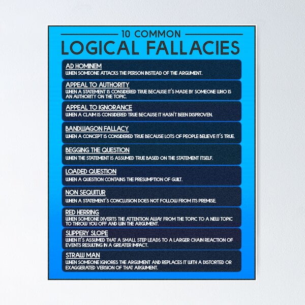A NEW Common Logical Fallacies Chart Poster - Walmart.com