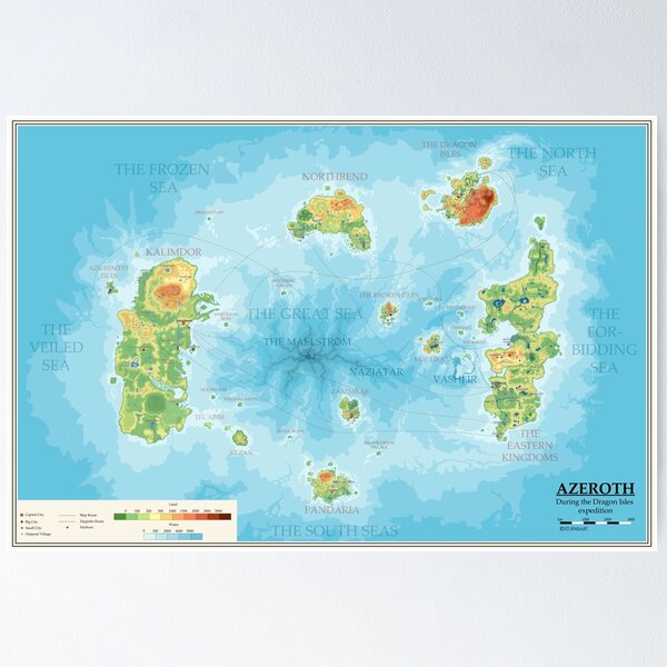 A NEW Detailed Azeroth map Poster - Walmart.com
