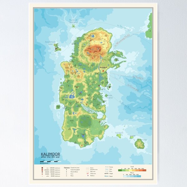 A NEW Detailed Kalimdor map Poster - Walmart.com