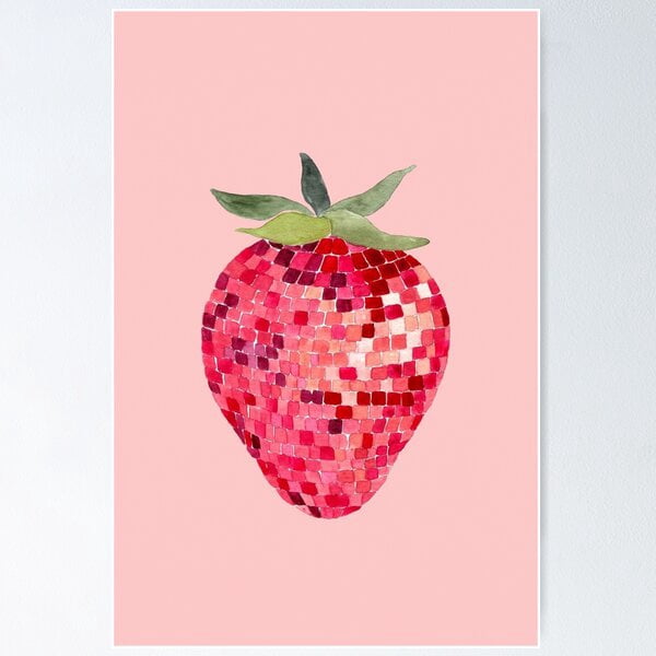 A NEW Disco Ball Strawberry Poster - Walmart.com