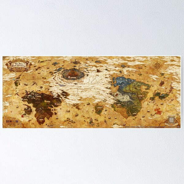 A NEW FFXIV New Updated World Map Hydaelyn Eorzea Poster - Walmart.com
