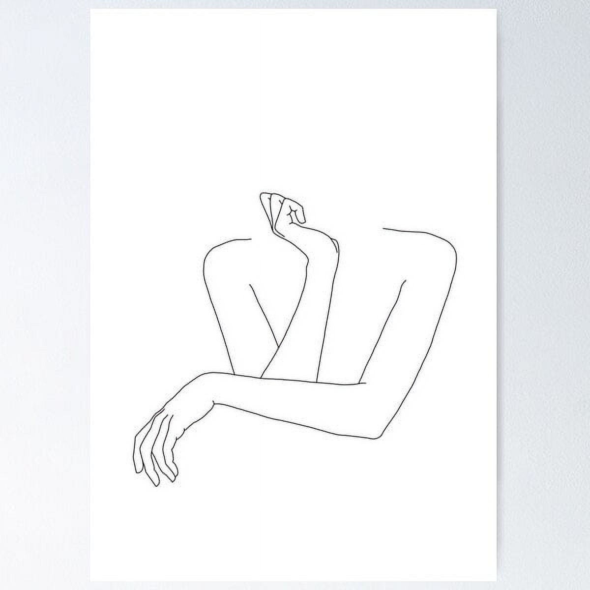 A NEW Folded arms line drawing - Anna Poster - Walmart.com