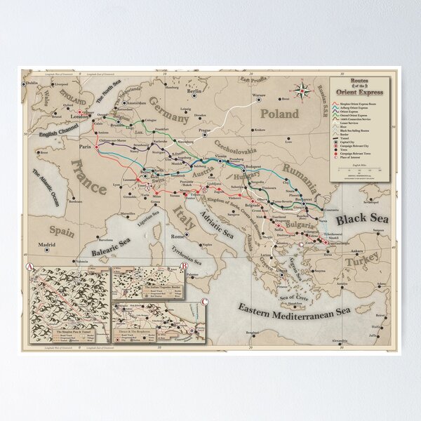 A NEW Horror on the Orient Express - Route Map Poster - Walmart.com