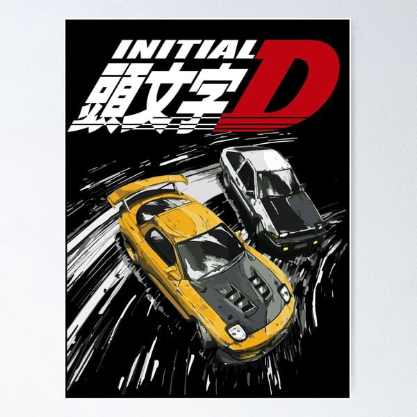 A NEW Initial D - Mountain Drift Racing Tandem AE86 vs FD rx-7 Poster ...
