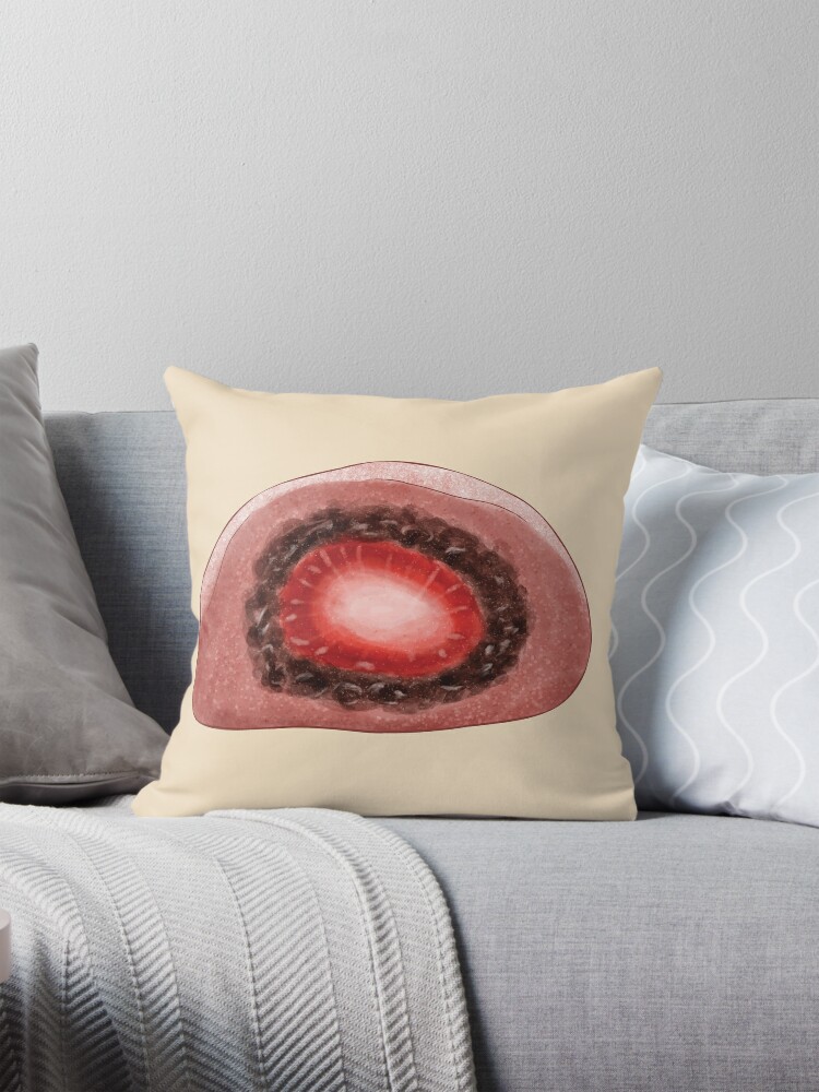 A NEW Japanese Ichigo Daifuku Mochi - Strawberry Mochi with Red Bean Paste Pillow Covers ...