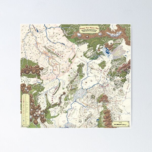 A NEW Map of Dragon Pass (from Lands of RuneQuest: Dragon Pass) Poster ...