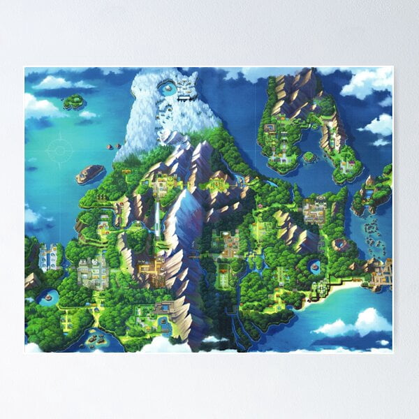 A NEW Sinnoh Map Poster - Walmart.com