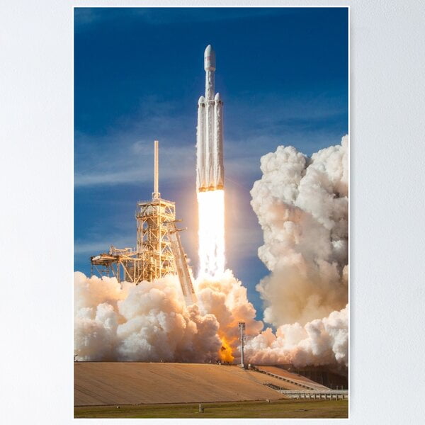 A NEW SpaceX Falcon Heavy Liftoff (8K resolution) Poster - Walmart.com