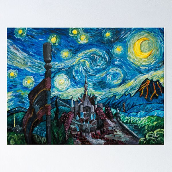 A NEW Starry Night Over the Castle Poster - Walmart.com