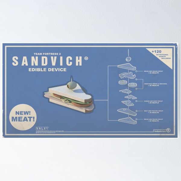 A NEW Team Fortress 2 Sandvich Poster Poster - Walmart.com