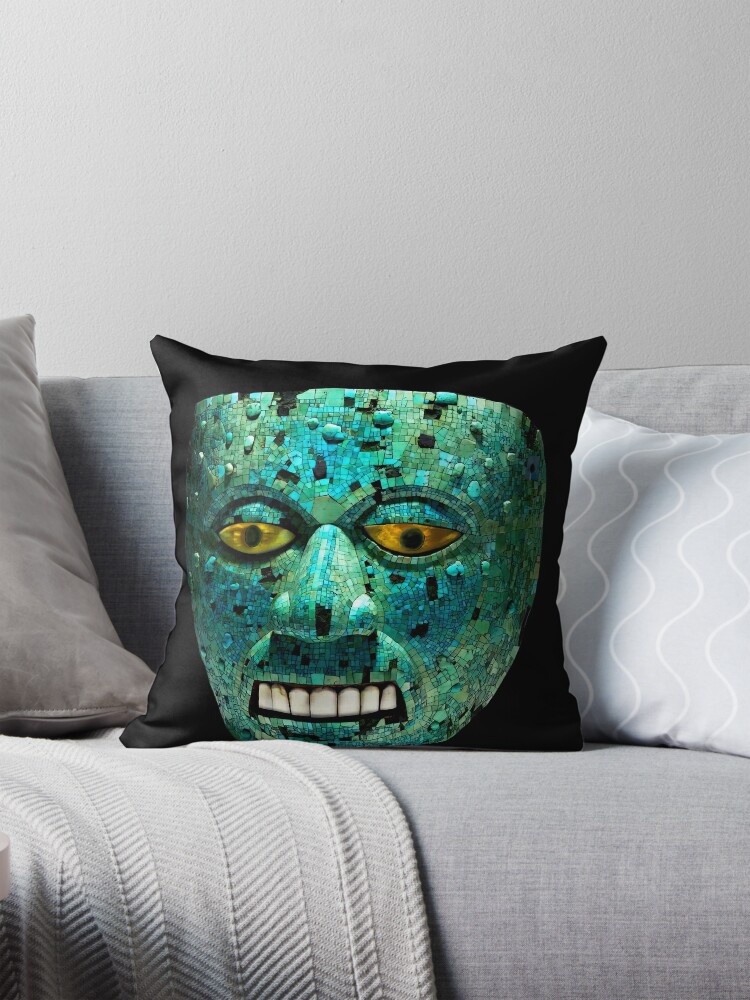 A NEW Xiuhtecuhtli Turquoise Mask Aztec God of Fire Pillow Covers ...
