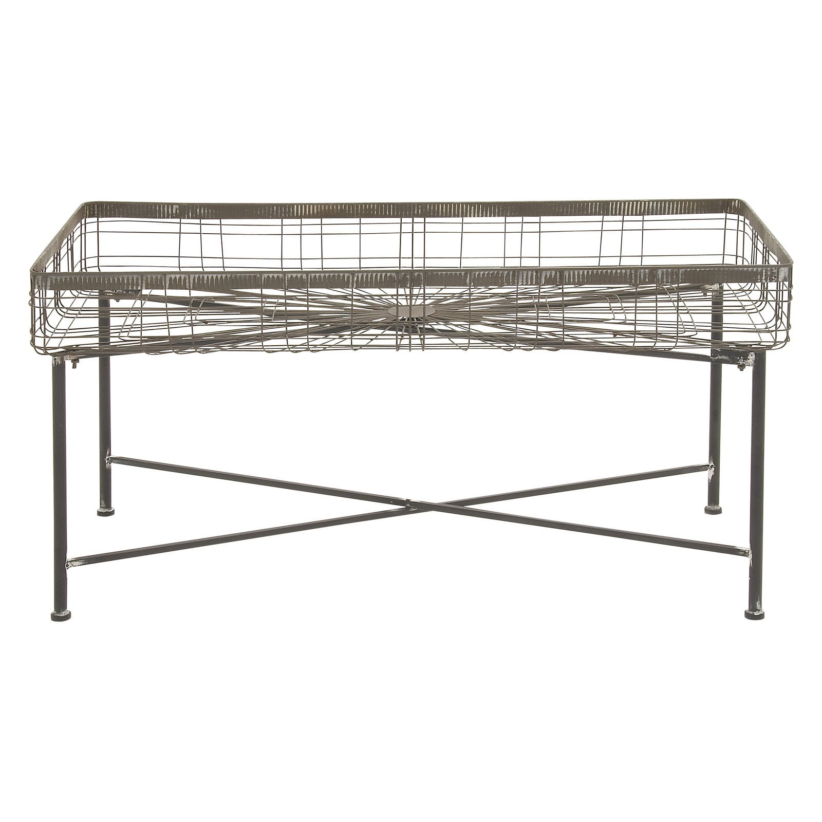 DecMode Metal Wire Basket Trough Plant Stand - Walmart.com