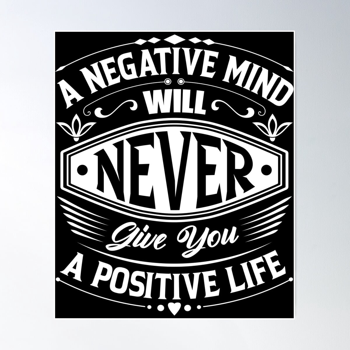 A Negative Life Will Never Give You A Positive Life. Poster Wall Art ...