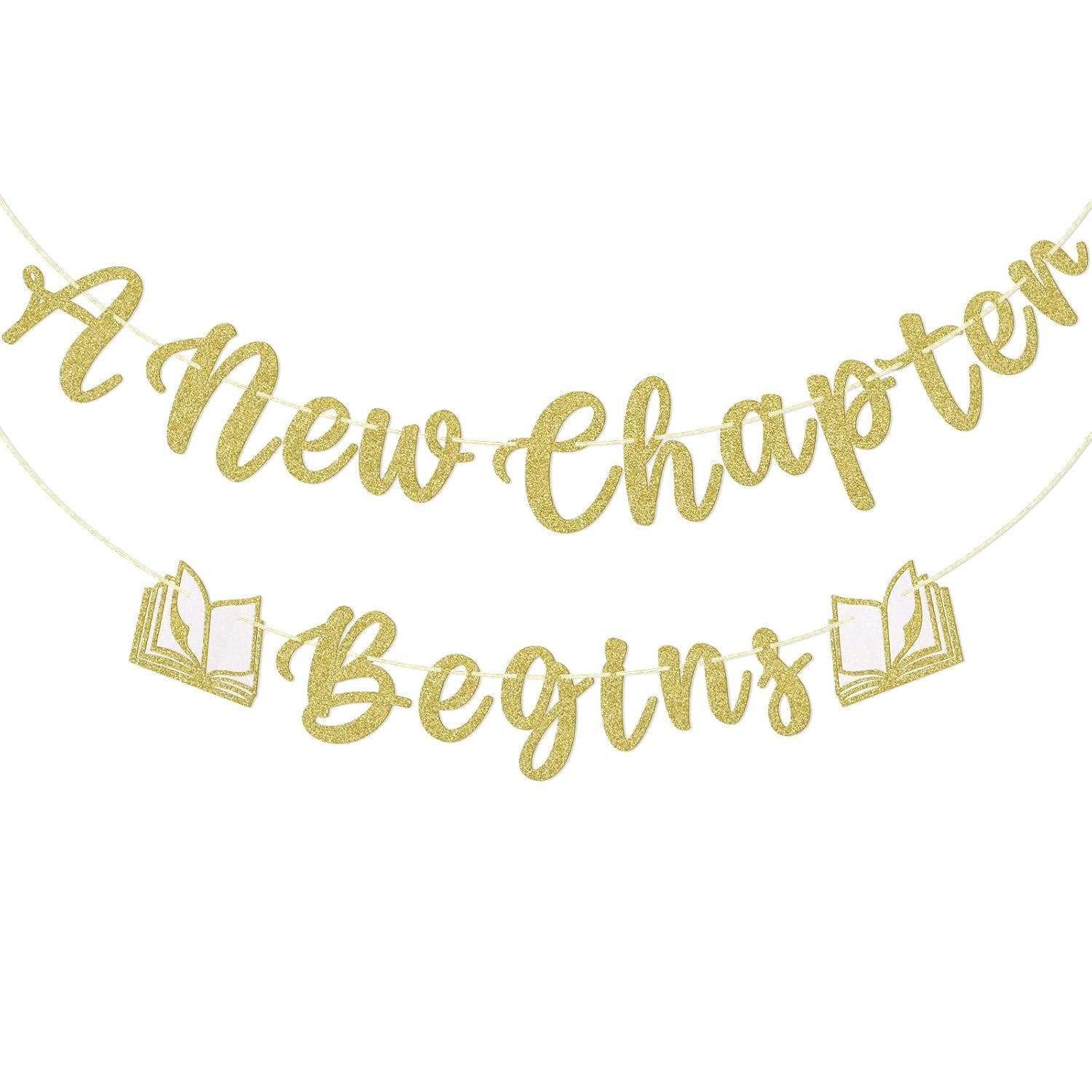 A New Chapter Begins Banner - Book Themed Baby Shower Decorations ...