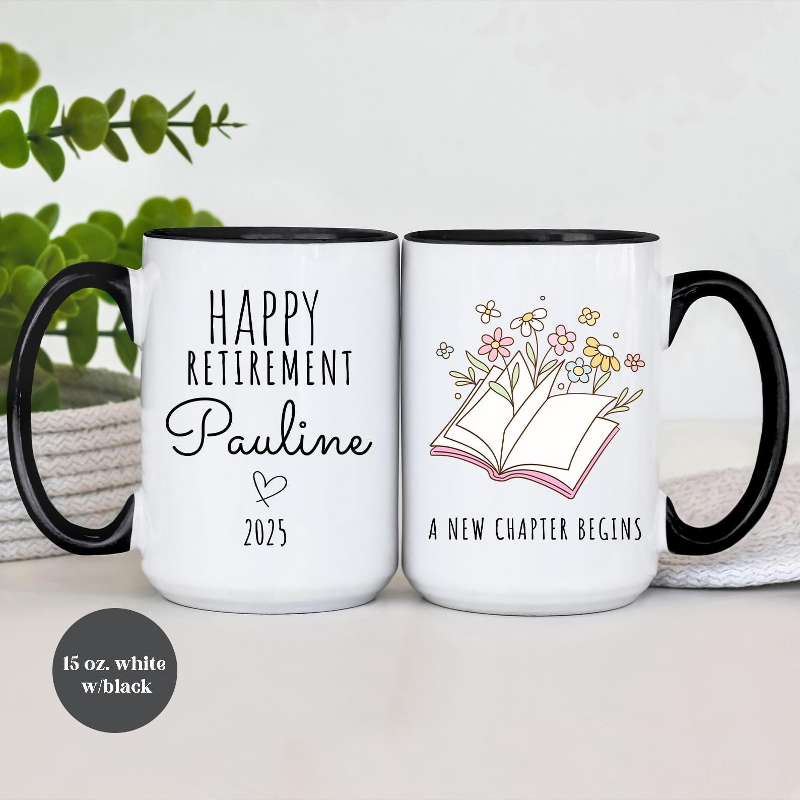 A New Chapter Begins Custom Retirement Coffee Mug, Coworker Leaving ...
