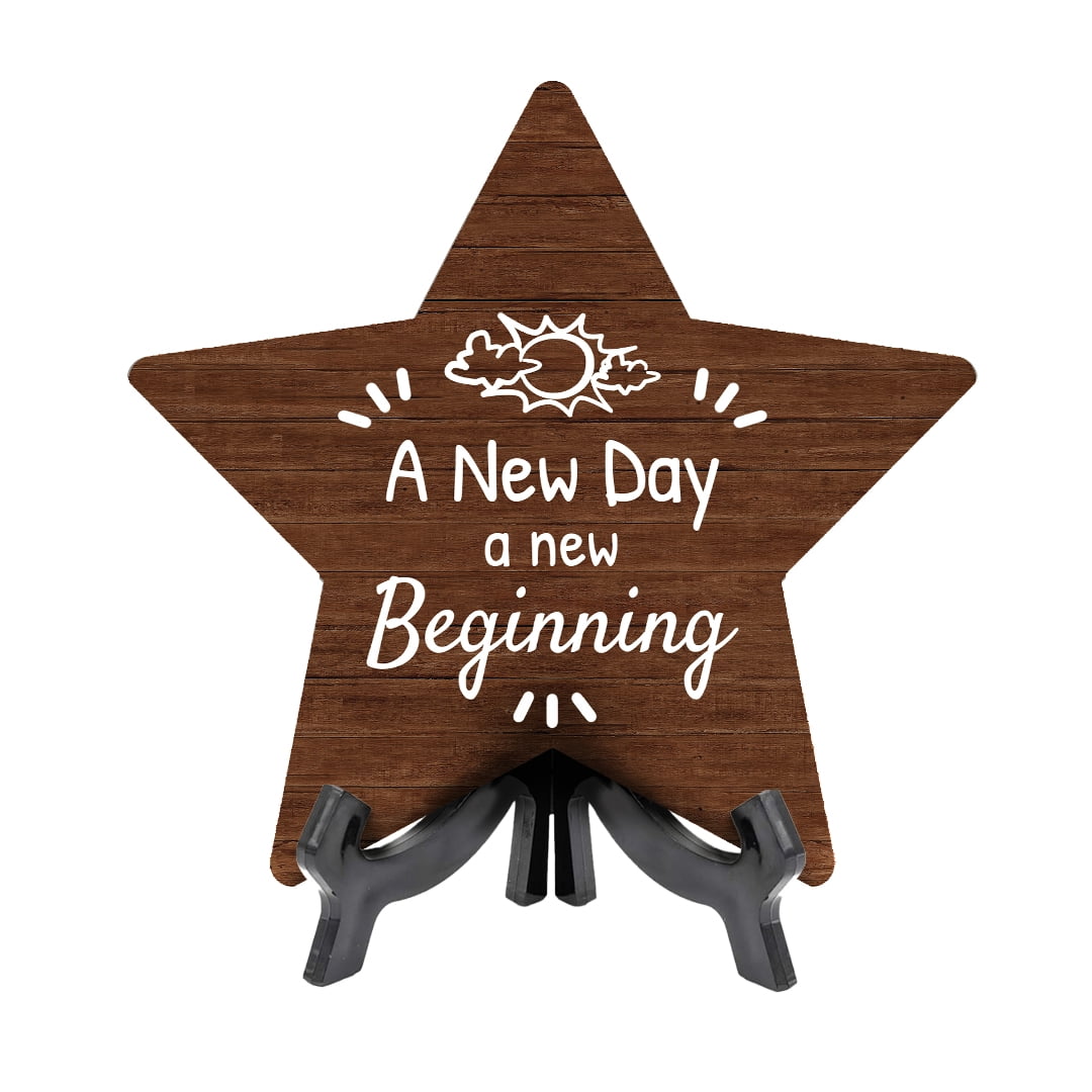 A New Day, A New Beginning Star Table Sign (7" x 7") Religious Decor ...