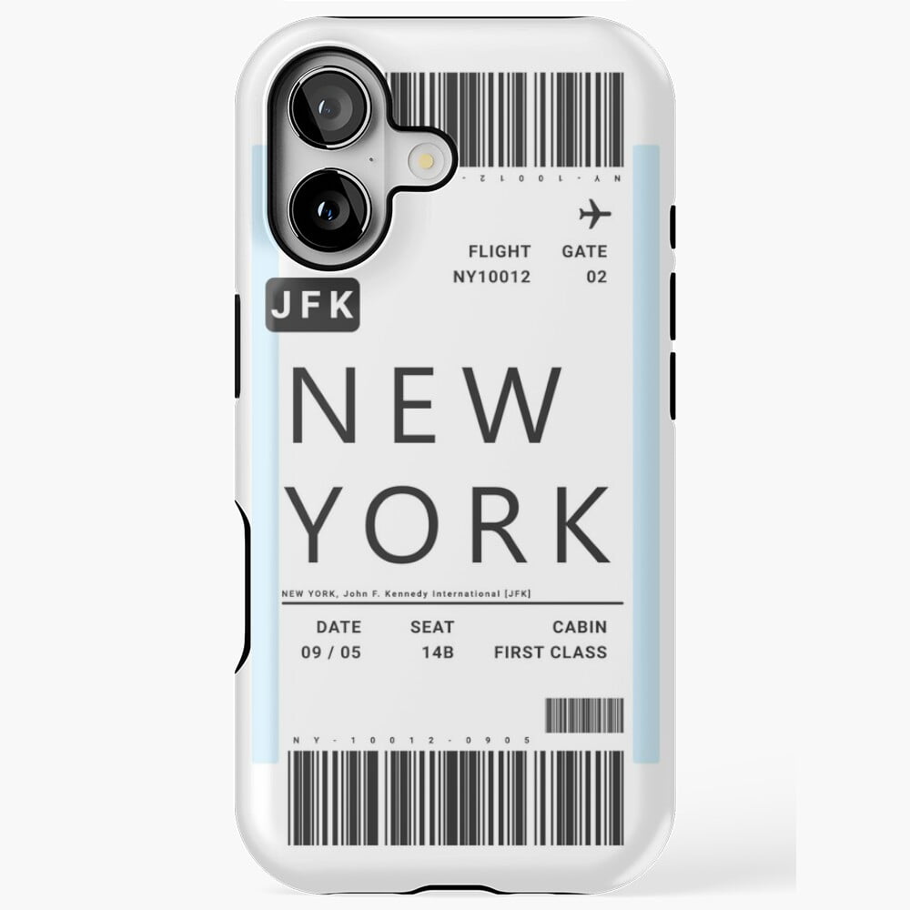 A New York Boarding Pass Protective Case for iPhone 11 12 13 14 15 16 ...