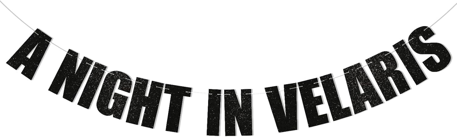 A Night in Velaris Banner (Black Glitter), Fantasy Book Themed Party ...