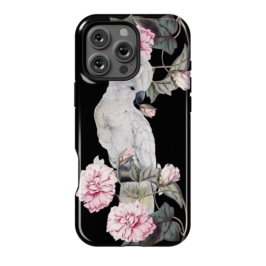 A Nostalgic White Cockatoo With Pink Flowers Themed Tough Case for ...