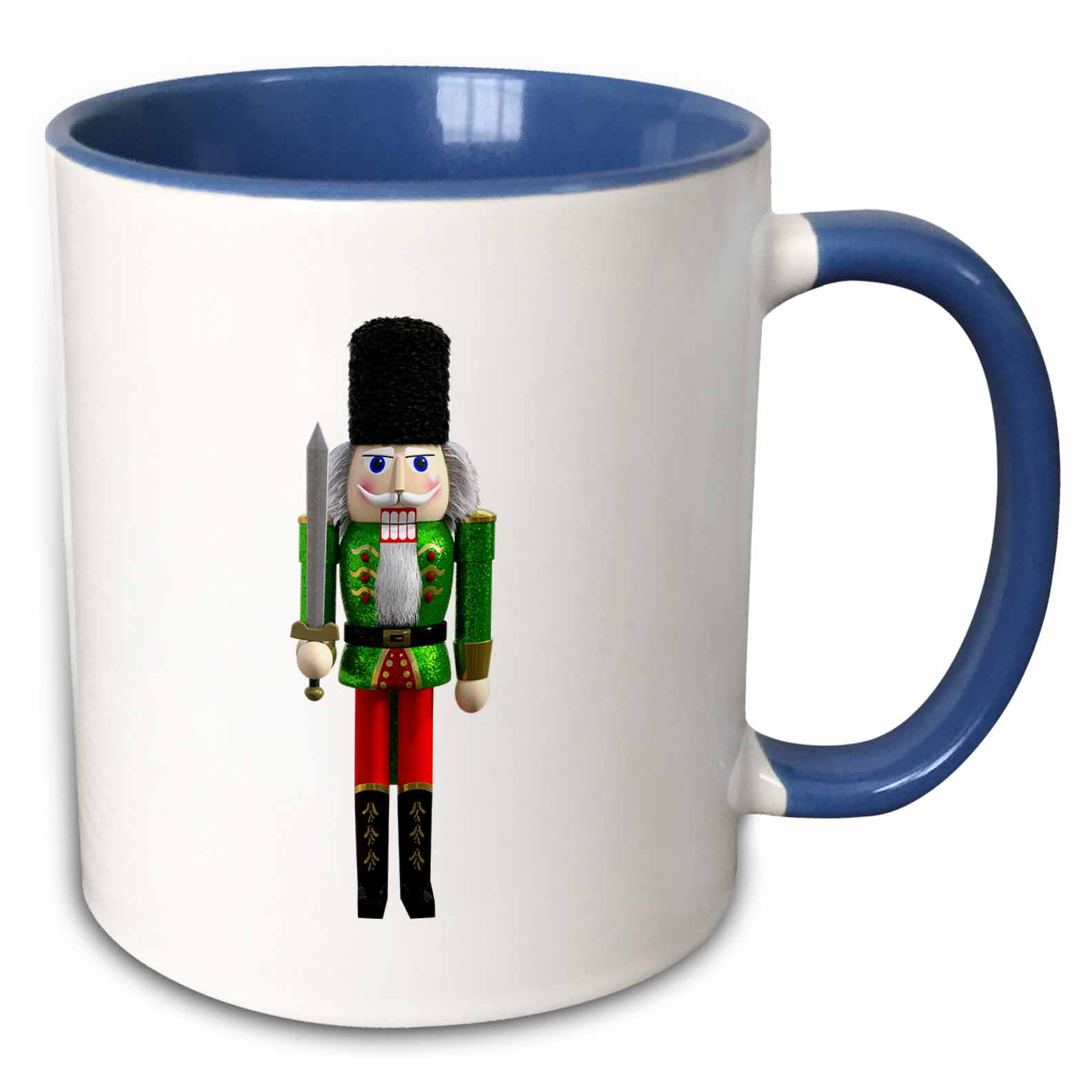 3drose, a Nutcracker in Green and Red with a Sword and Bear Skin Hat ...