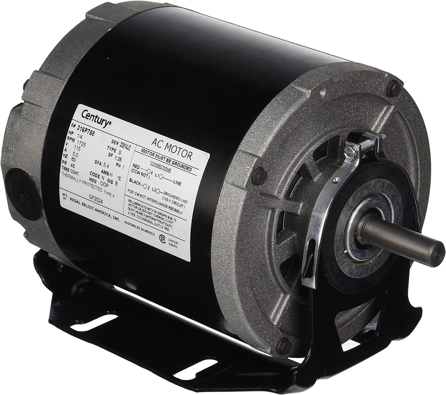 A.O. Smith GF2024 Century Resilient Base Split Phase Electric Motor ...