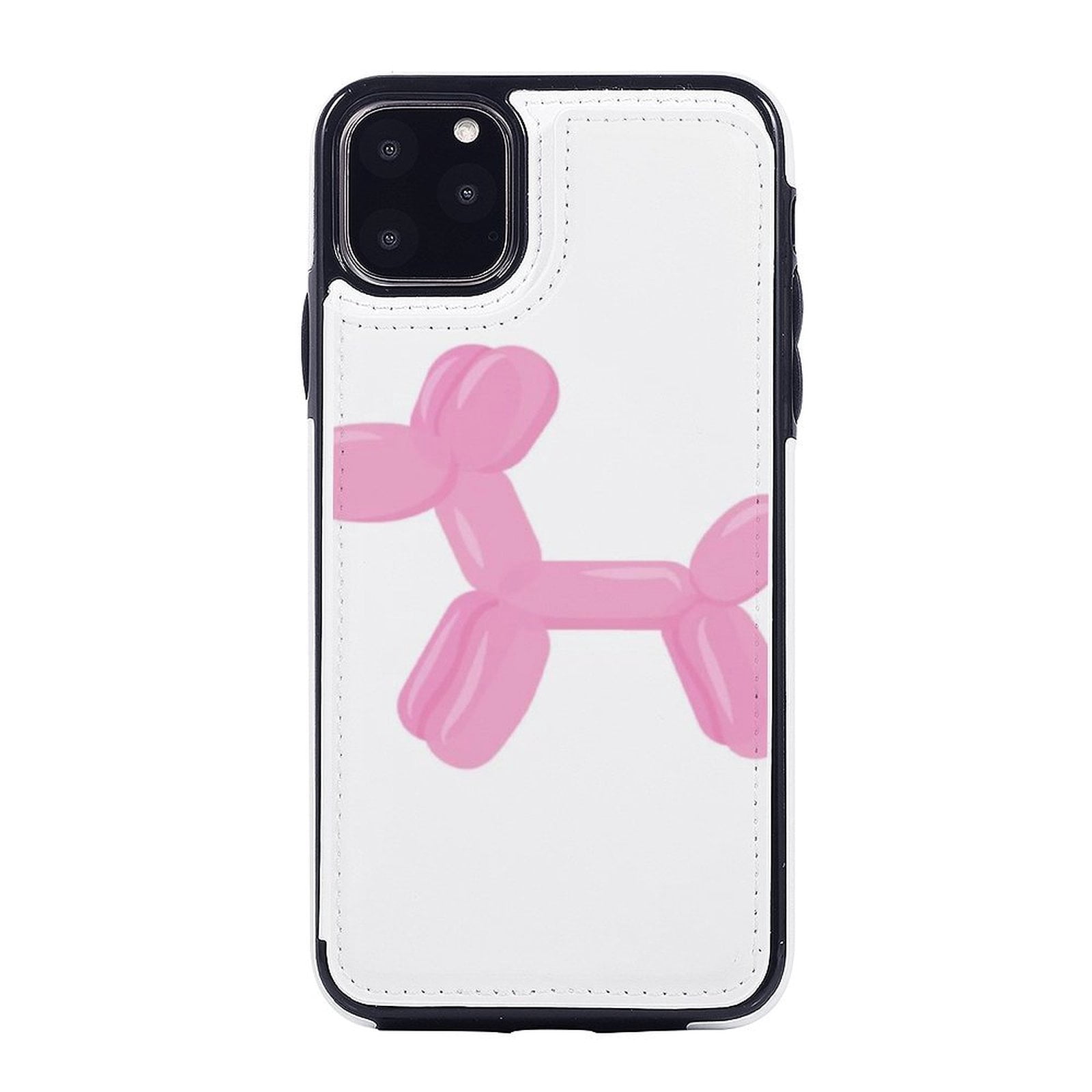 A PINK DOG BALLOON Leather Wallet Case for iPhone 16 15 14 13 12 11 Pro ...