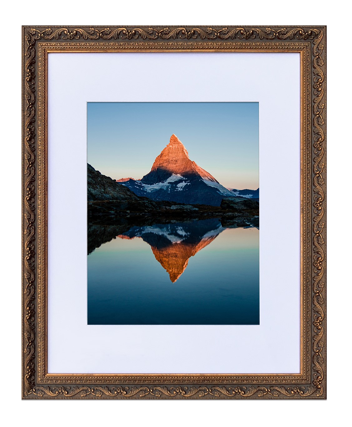 Craig Frames 314GD 20x24 inch Ornate Gold Picture Frame Matted for a ...