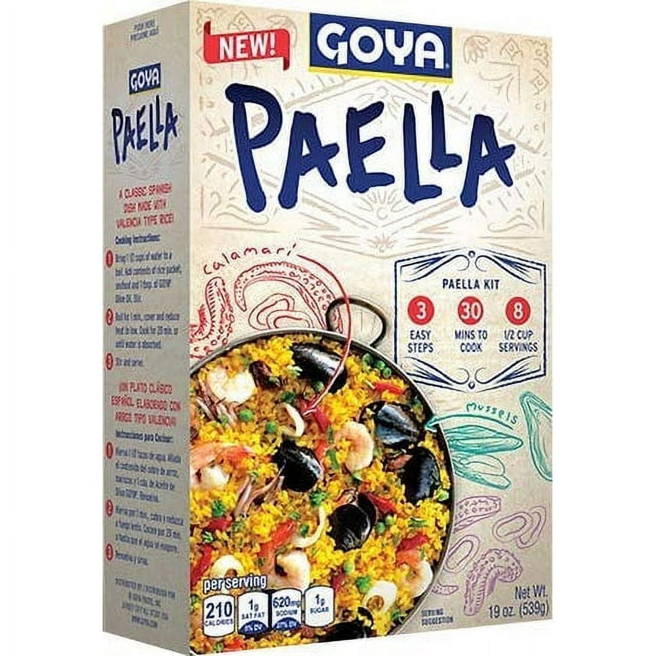 GOYA Paella, 19oz, Yellow Rice and Seafood Dinner, Frozen Meal, 210 ...