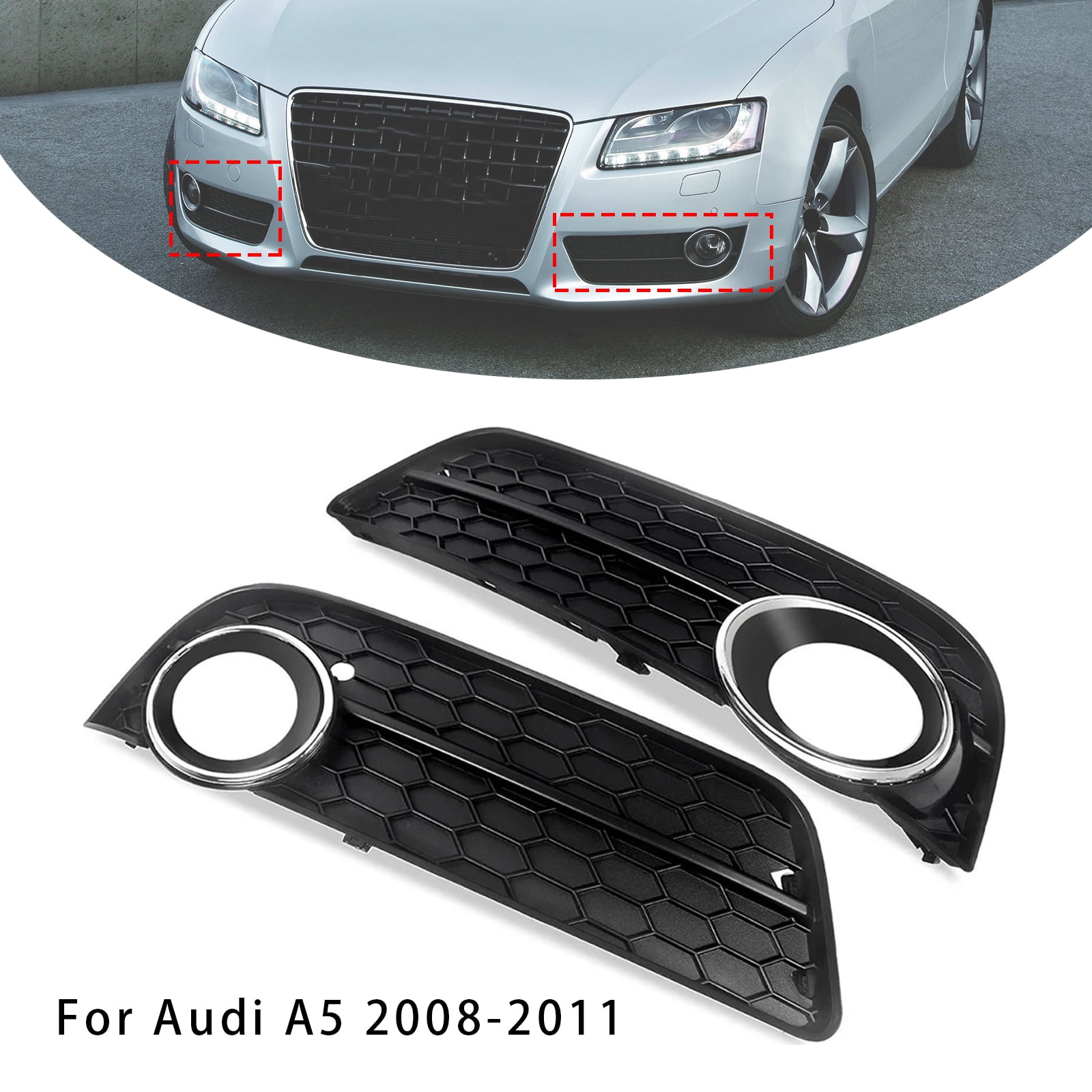 A Pair Of Car Fog Lamp Grilles 8T0 807 682,8T0 807 681 For Audi A5 2008 ...