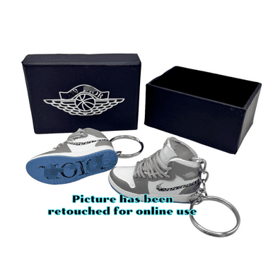 Nike Jordan Mini Shoe Keychain by DSK GLOBAL - Rubber Black & White ...