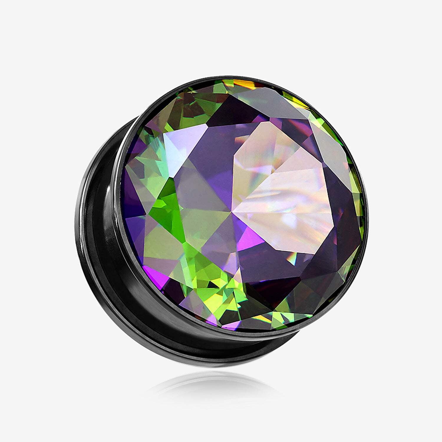 A Pair of Blackline Sparkle Steel Magnum Hollow Screw-Fit Plug ...