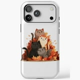 A Pair of Cute Cats Playing in Autumn Leaves iPhone 11 through 17 Pro ...